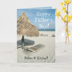 Happy Father's Day Greeting Card, Beach Cabana Card | Zazzle