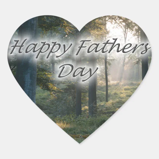Happy Fathers Day Heart Sticker | Zazzle