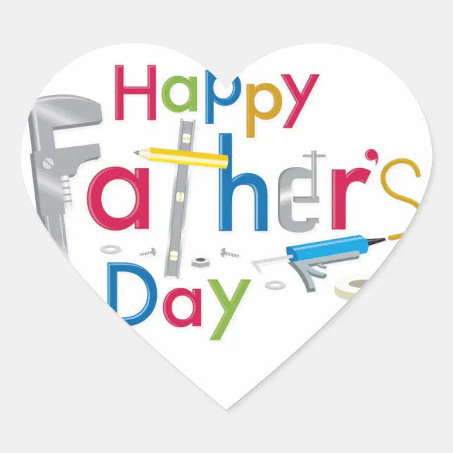 happy father's day heart sticker | Zazzle