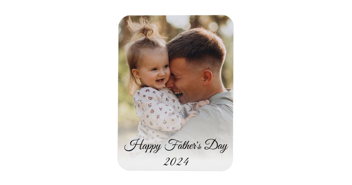 Happy Fathers Day Holiday Photo Chic Magnet Zazzle