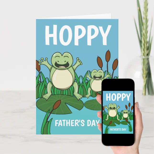 Happy Father's Day Hoppy Frogs Card | Zazzle