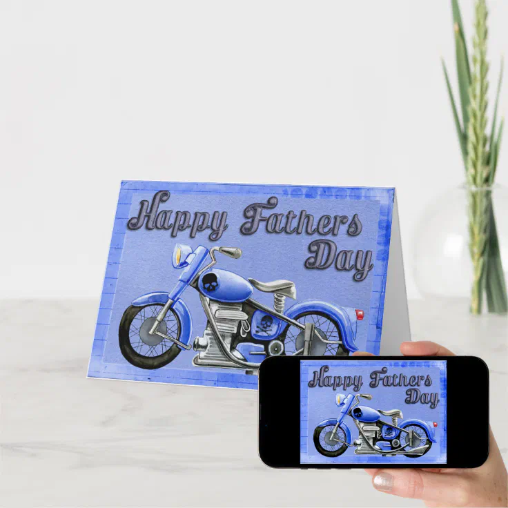 Happy Fathers Day Motorcycle Card | Zazzle