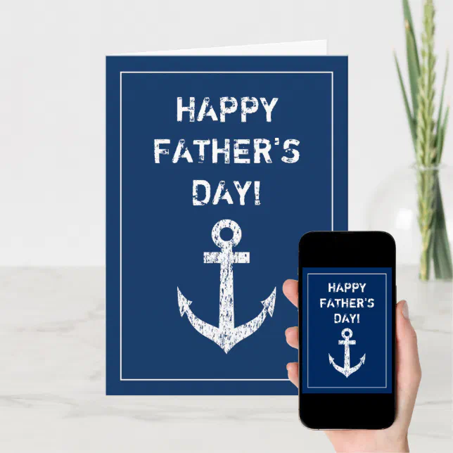 Happy Father's Day nautical boat anchor greeting Card | Zazzle