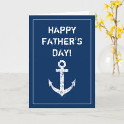 Happy Father's Day nautical boat anchor greeting Card | Zazzle