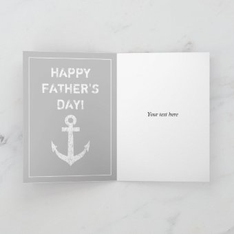 Happy Father's Day nautical boat anchor greeting Card | Zazzle
