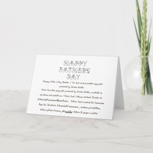 Happy Father's Day Necktie Font Letters Card | Zazzle