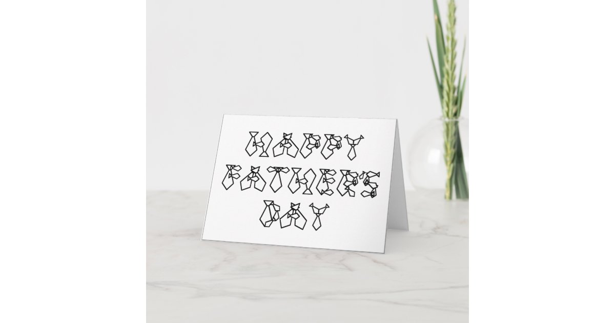 Happy Father's Day Necktie Font Letters Card | Zazzle