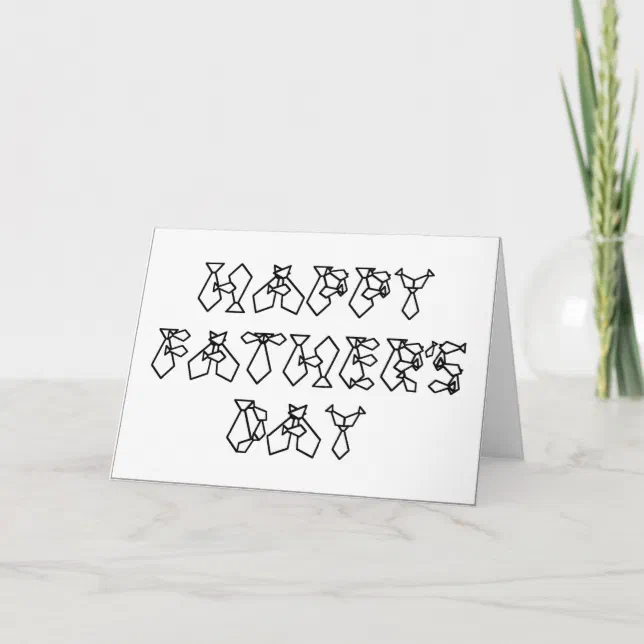 Happy Father's Day Necktie Font Letters Card | Zazzle