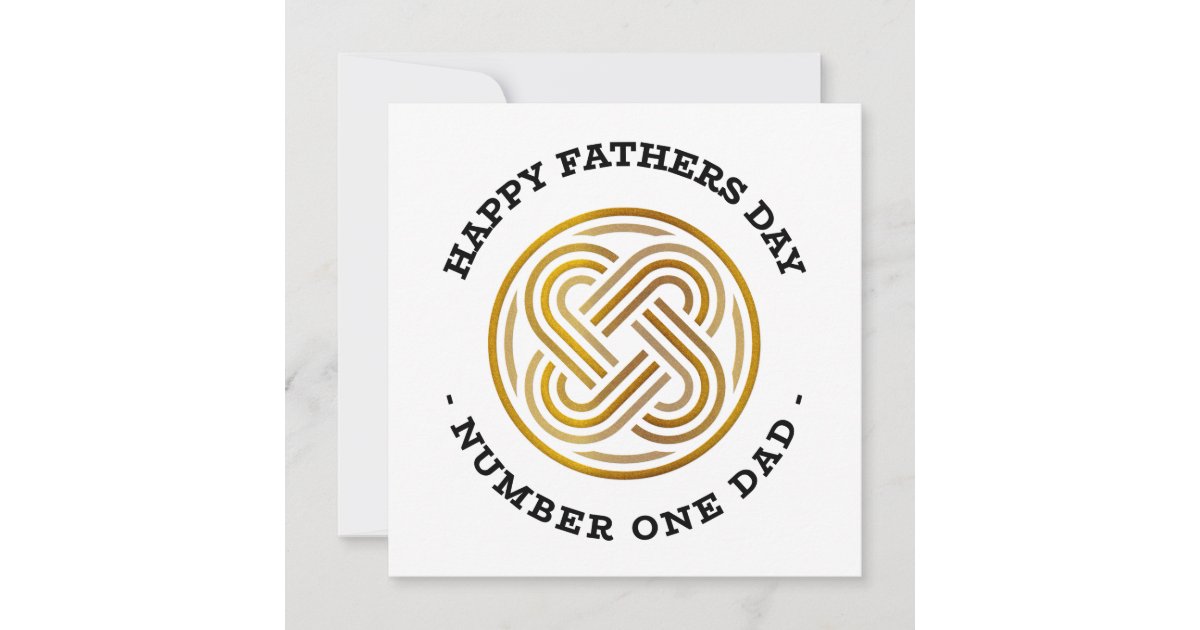 Happy Fathers Day Number One Dad Black Gold Holiday Card | Zazzle