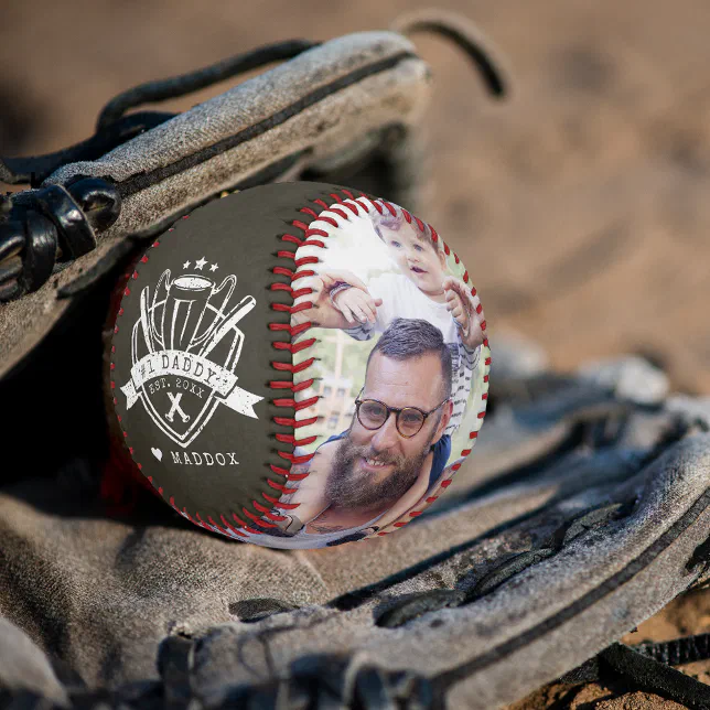 Happy Father's Day | Personalized Family Photos Baseball | Zazzle