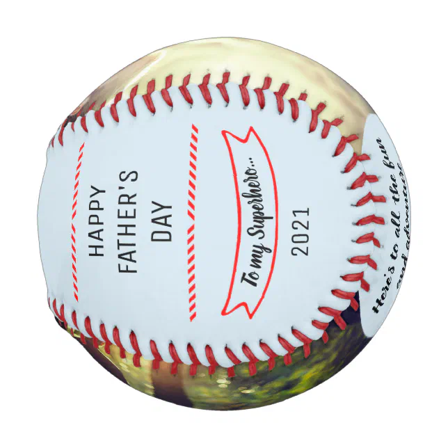 Happy Father's Day Personalized Photo Baseball | Zazzle