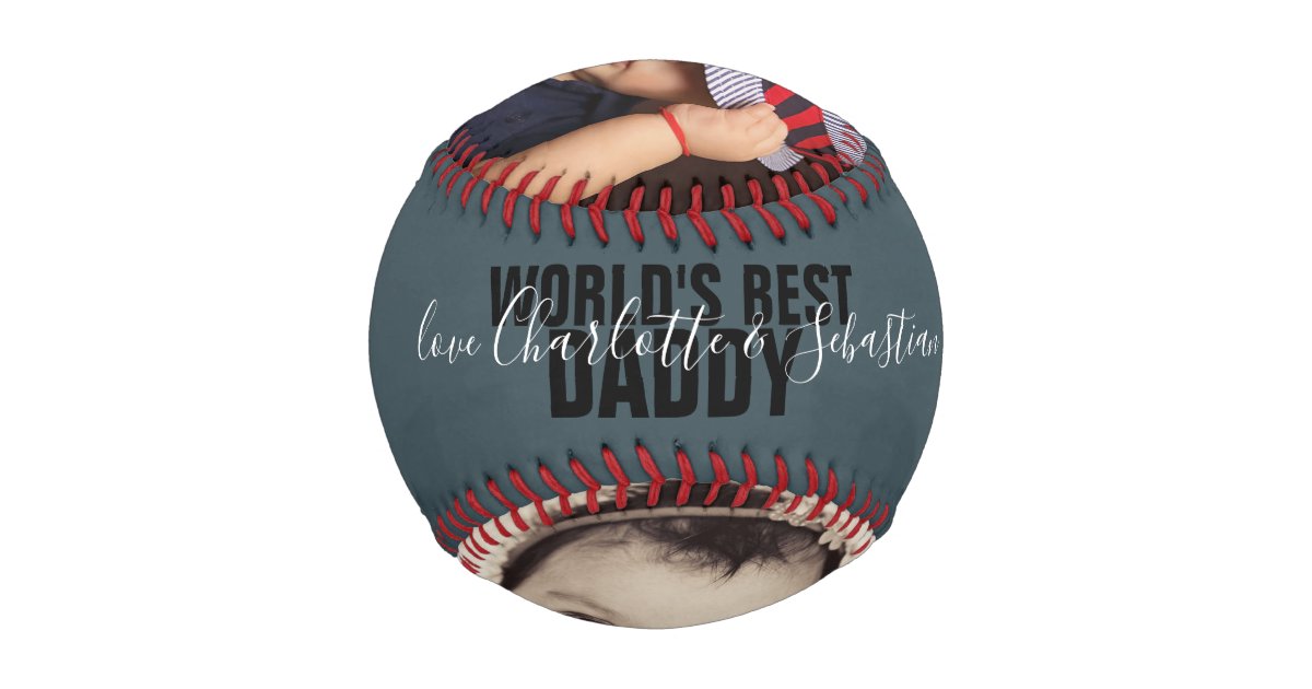 Happy Fathers Day Personalized Worlds Best Daddy Baseball | Zazzle