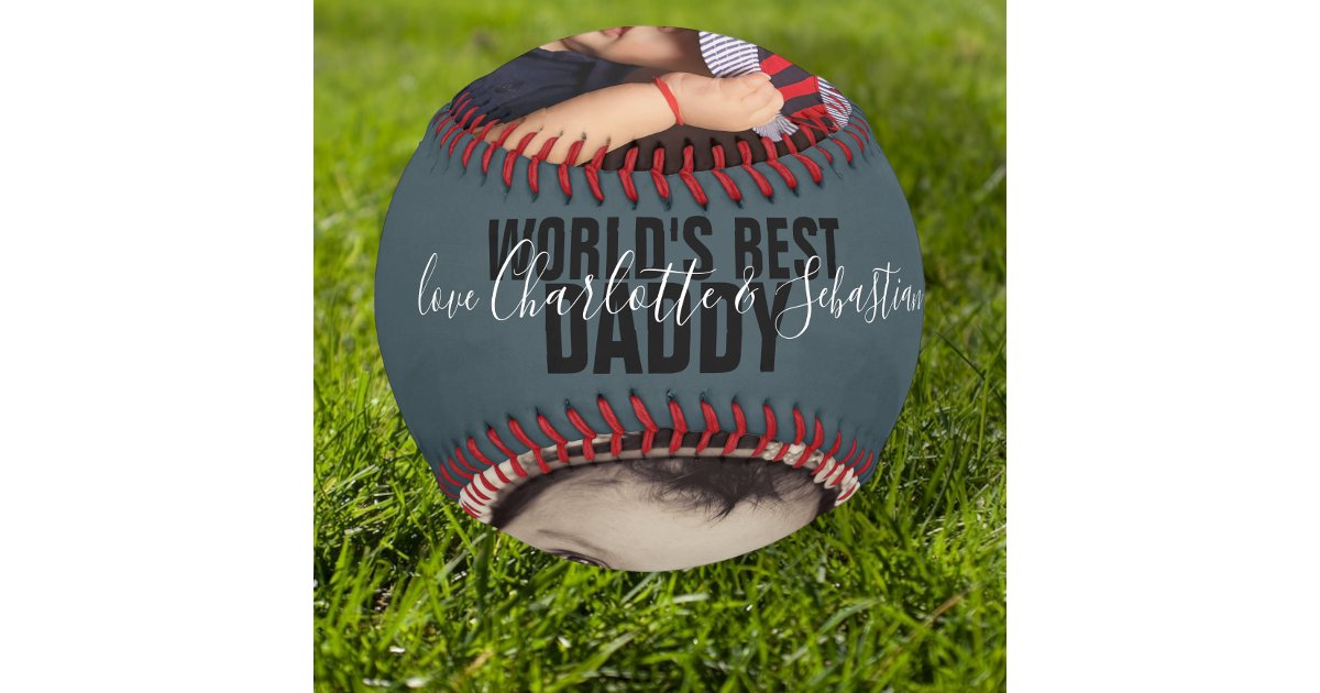 Happy Fathers Day Personalized Worlds Best Daddy Softball | Zazzle