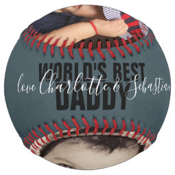 Happy Fathers Day Personalized Worlds Best Daddy Softball | Zazzle