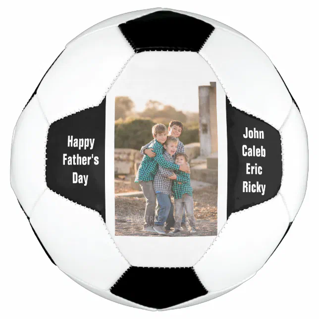 Happy Father's Day Photo And Names Soccer Ball | Zazzle