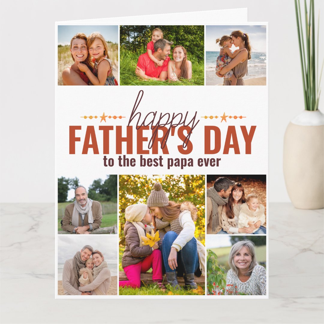 Happy Fathers Day Photo Collage Personalized Card | Zazzle