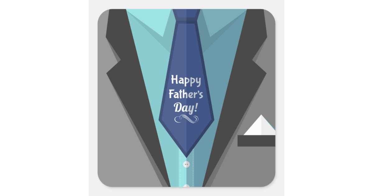 Happy Father's Day Square Sticker | Zazzle