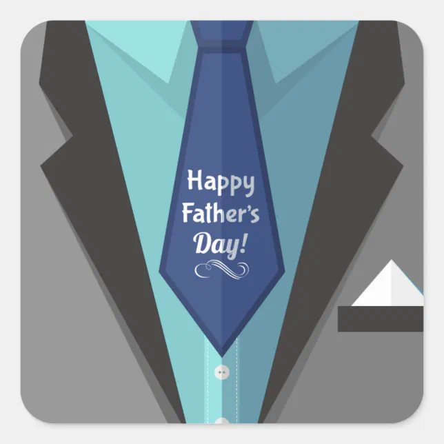 Happy Father's Day Square Sticker | Zazzle