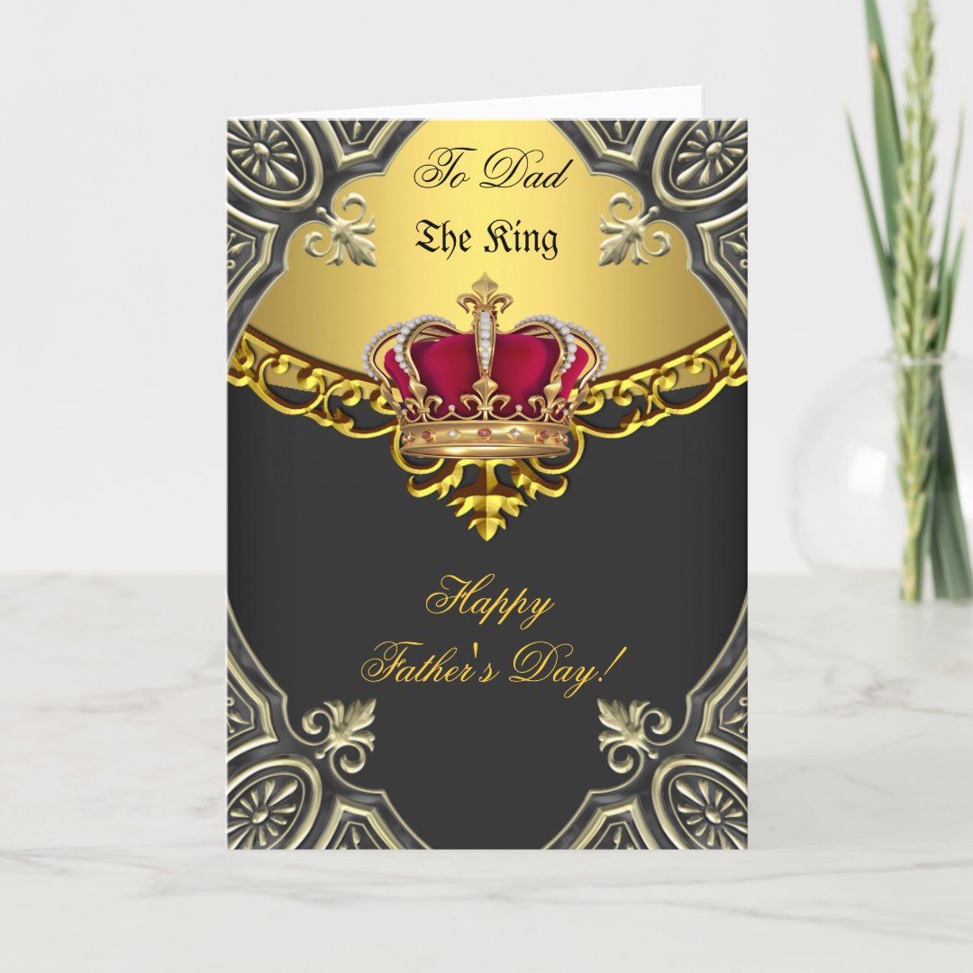 Happy Father's Day The King Crown Gold Photo Card | Zazzle
