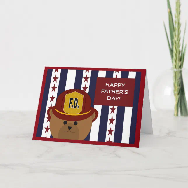 Happy Father's Day to my Firefighter Hero & Dad! Card | Zazzle