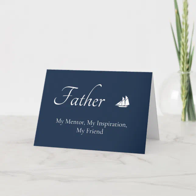 Happy Father's Day Typography Simple Blue Card | Zazzle