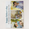 Happy Fathers Day Wishes and Custom 3 Photo Strip Jigsaw Puzzle | Zazzle