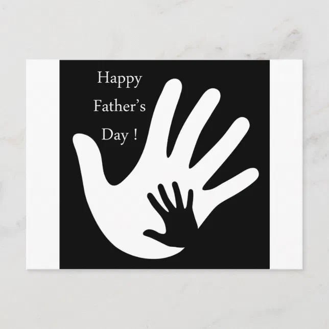 Happy Fathers day with hands of father and child Postcard | Zazzle
