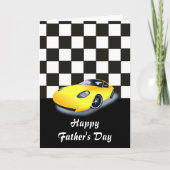 Happy Father's Day with racing car to Dad Card | Zazzle