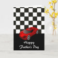 Happy Father's Day with racing car to Dad Card | Zazzle