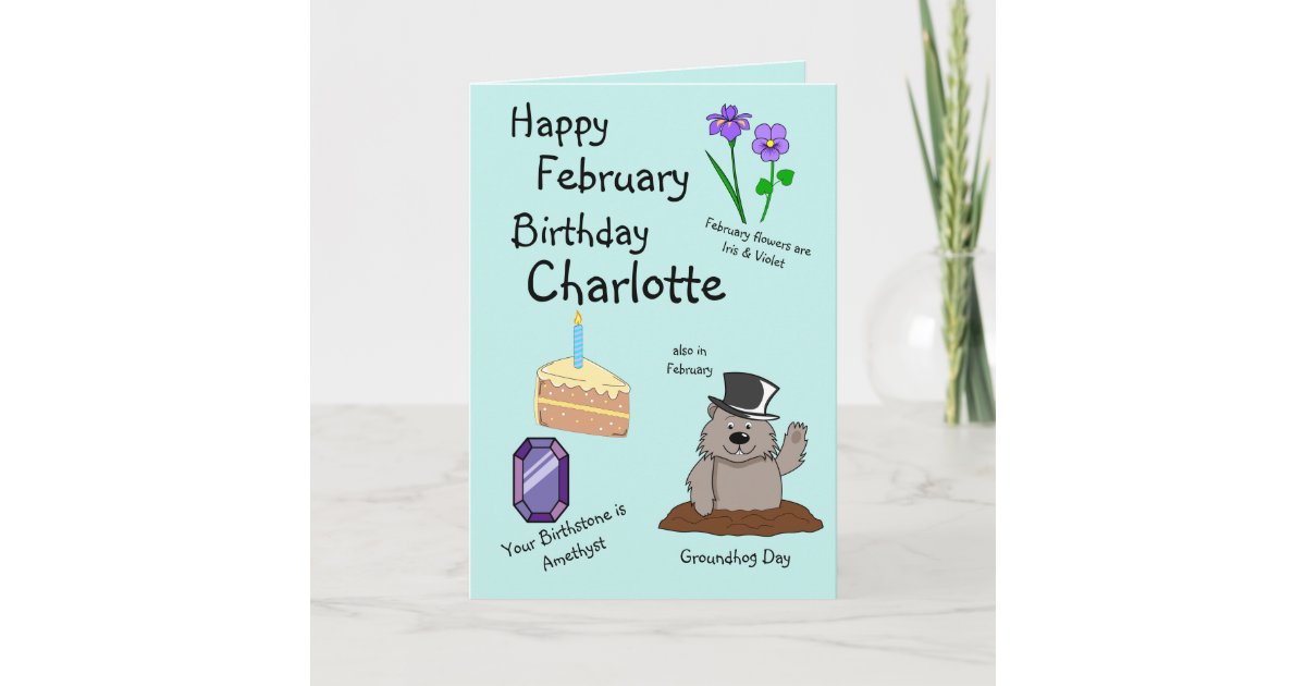 Happy February Birthday Folded Greeting Card | Zazzle