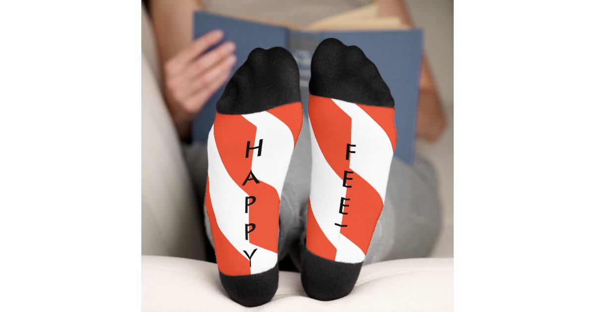 Happy Feet Candy Cane Socks | Zazzle