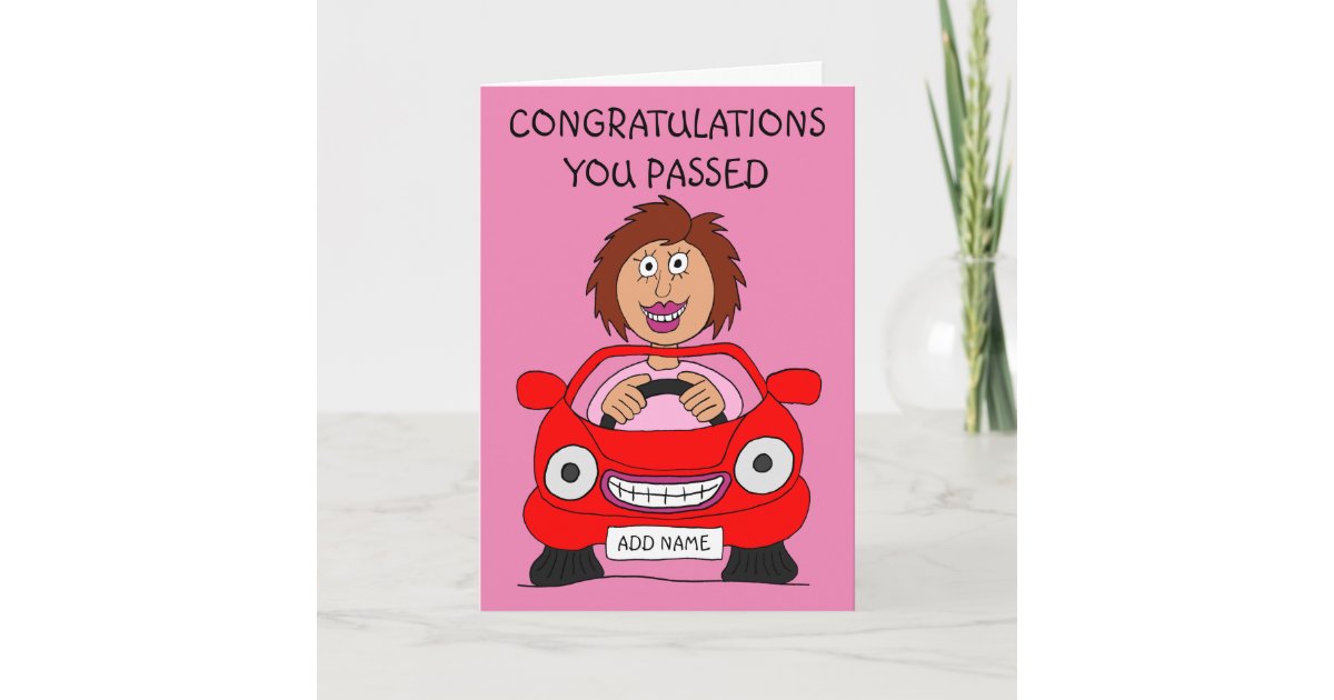 Happy Female Just Passed Driving Test Card | Zazzle