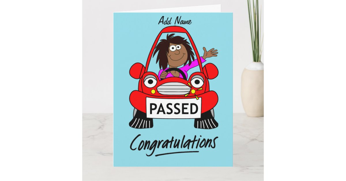 Happy Female Just Passed Driving Test Card | Zazzle