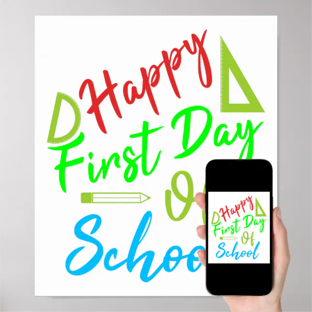 Happy First Day of School - Back To School Poster | Zazzle