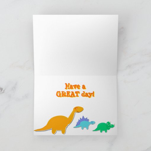 Happy First Day of School Cartoon Dinosaurs Card | Zazzle