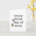 Happy First Day of Work Card, Cute Hedgehog Card | Zazzle