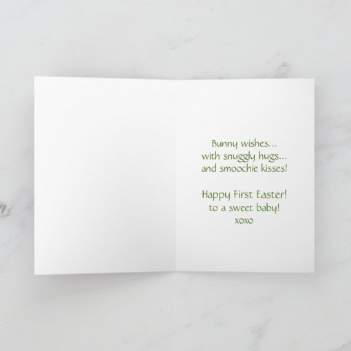 Happy First Easter Bunny Rabbit Personalized Card | Zazzle