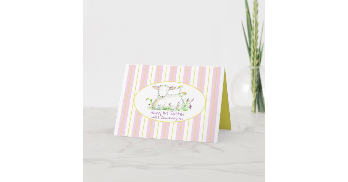 Happy First Easter Granddaughter Lamb Card | Zazzle