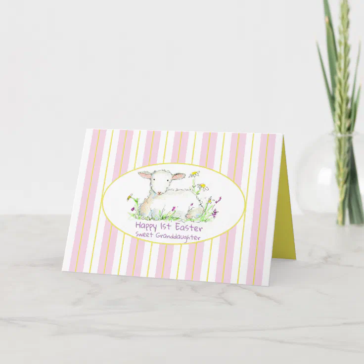 Happy First Easter Granddaughter Lamb Card | Zazzle
