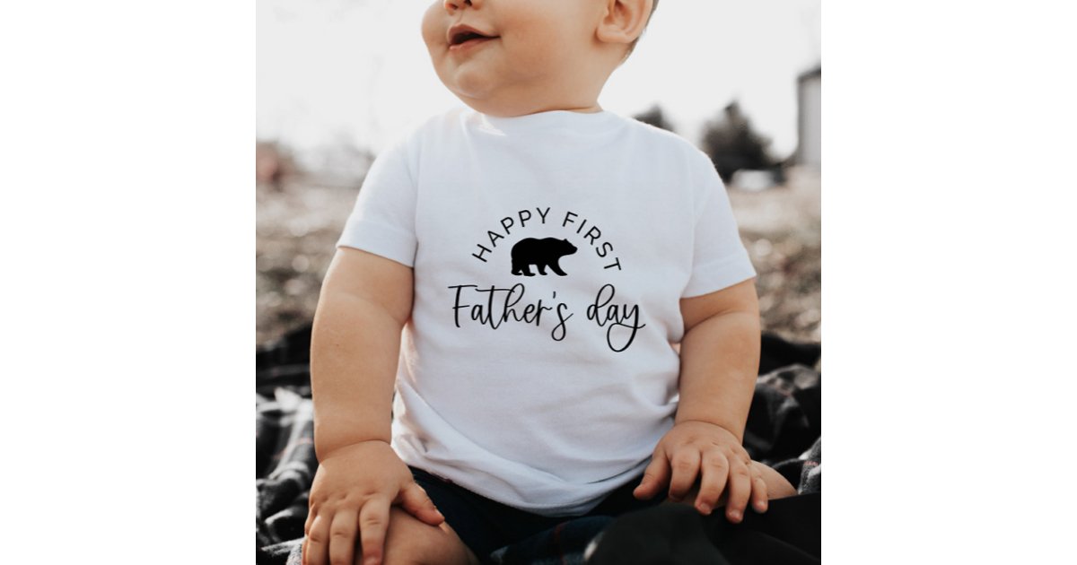 Happy First Fathers Day Bear - Baby T-Shirt | Zazzle