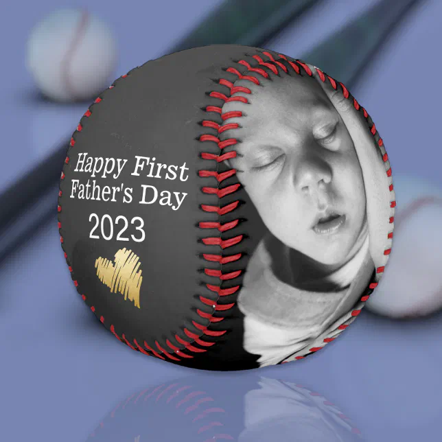 Happy First Fathers Day Personalized One of a Kind Baseball | Zazzle