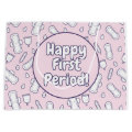 Happy First Period Party Pink Cute Tampon Pad Large Gift Bag | Zazzle
