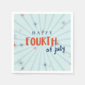 Happy Fourth Fireworks 4th of July Party Napkins | Zazzle