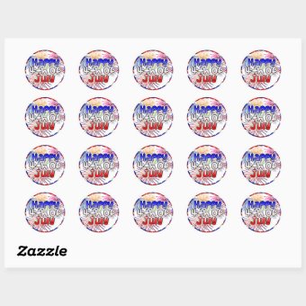 Happy Fourth of July Fireworks Stickers | Zazzle