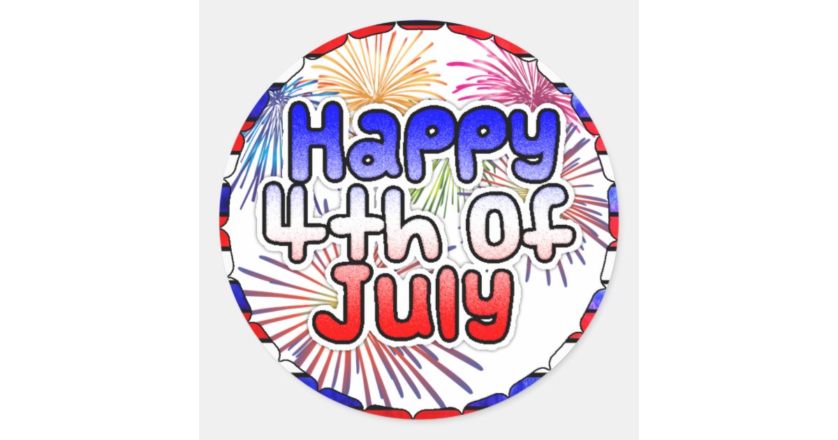 Happy Fourth of July Fireworks Stickers | Zazzle
