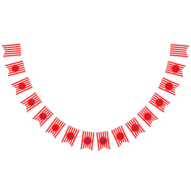 Happy Fourth Stars and Stripes Bunting Flags | Zazzle