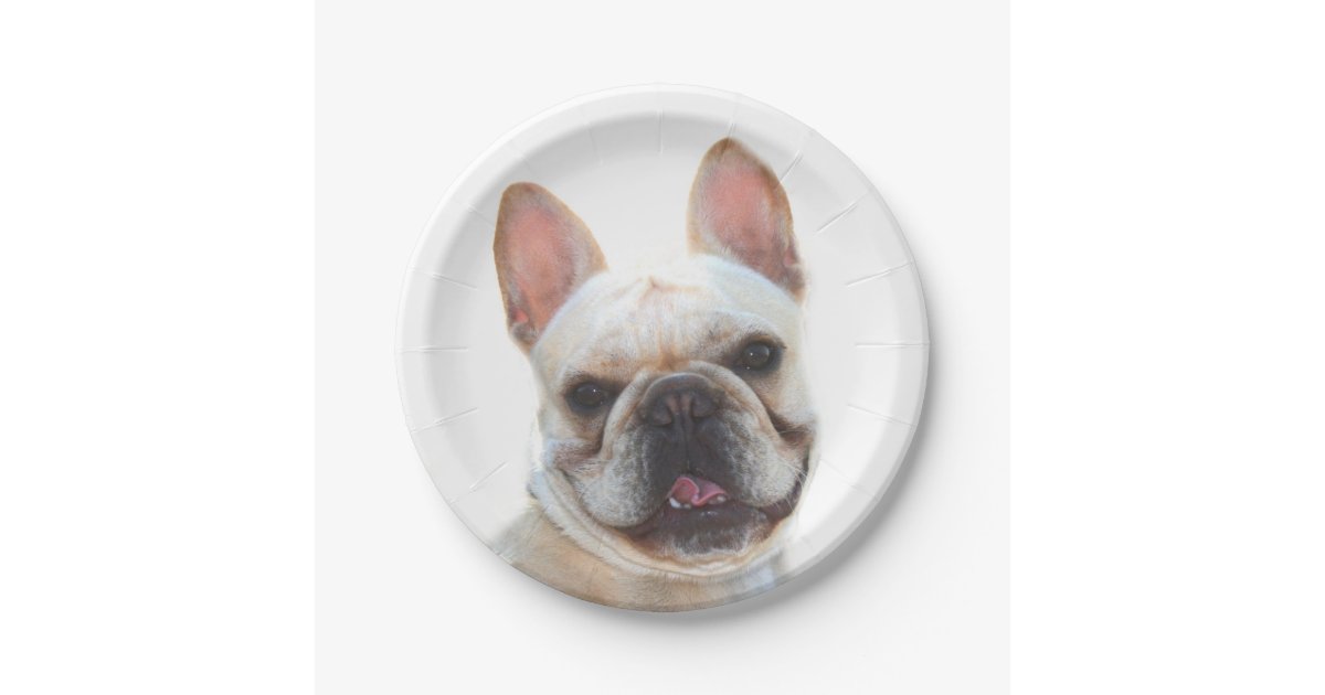 Happy French Bulldog Paper Plates | Zazzle