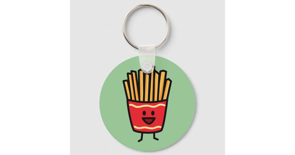 Happy French Fries Keychain | Zazzle
