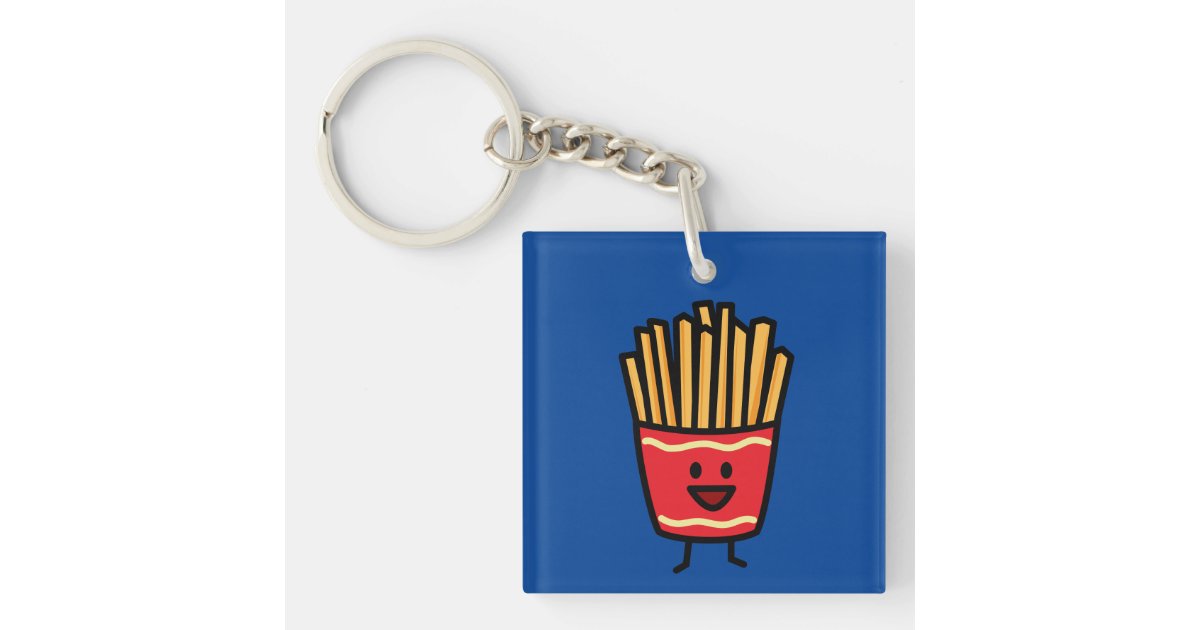 Happy French Fries Keychain | Zazzle
