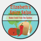 Homemade Salsa Canning Jar Lid Labels Stickers | Zazzle.com